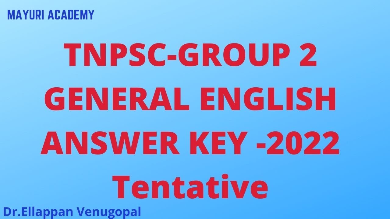 GROUP 2 GENERAL ENGLISH ANSWER KEY-2022 - YouTube