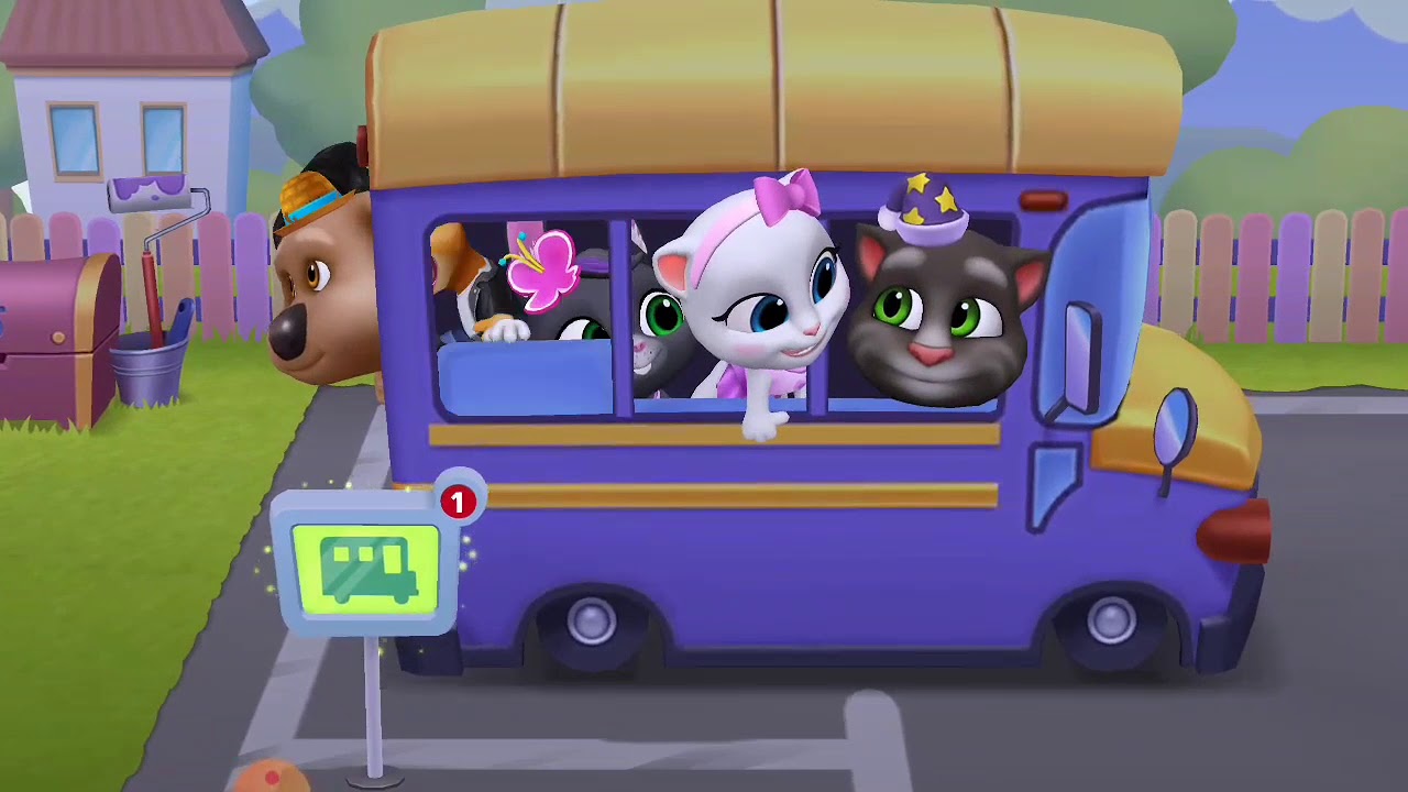 My Talking Tom Friends Day 3 - The wheels on the bus - YouTube