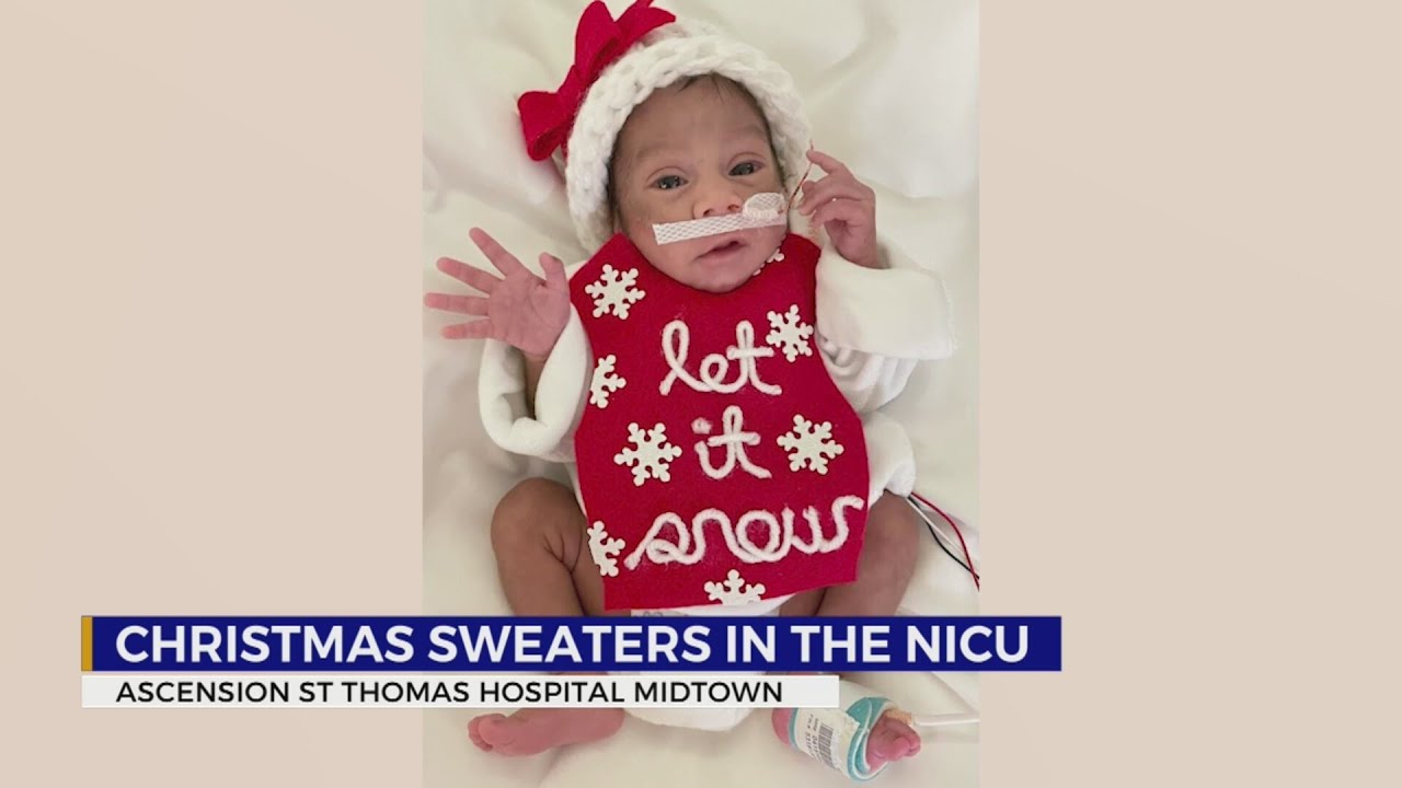 NICU babies in Nashville snuggle up in handcrafted sweaters - YouTube