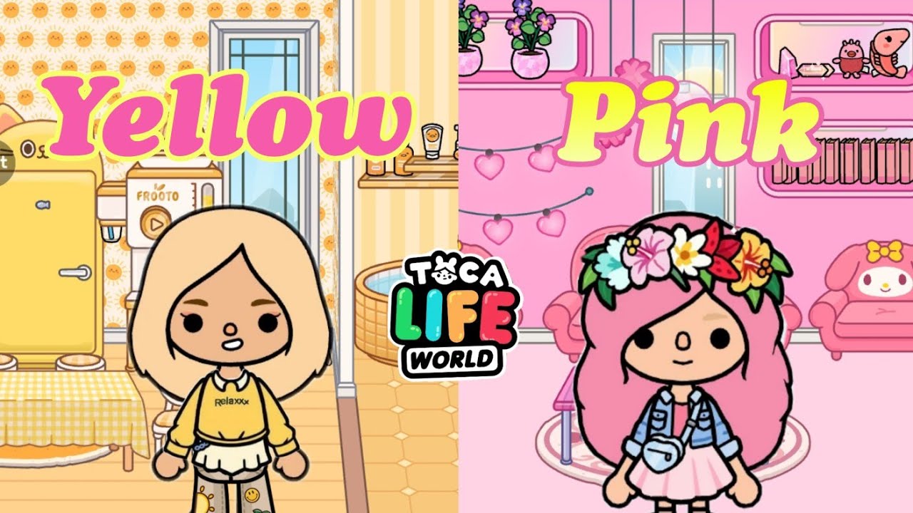 Pink 💖 VS Yellow 💛😱 toca boca 😍💞 #tocaboca #trending #tocalifeworld # ...
