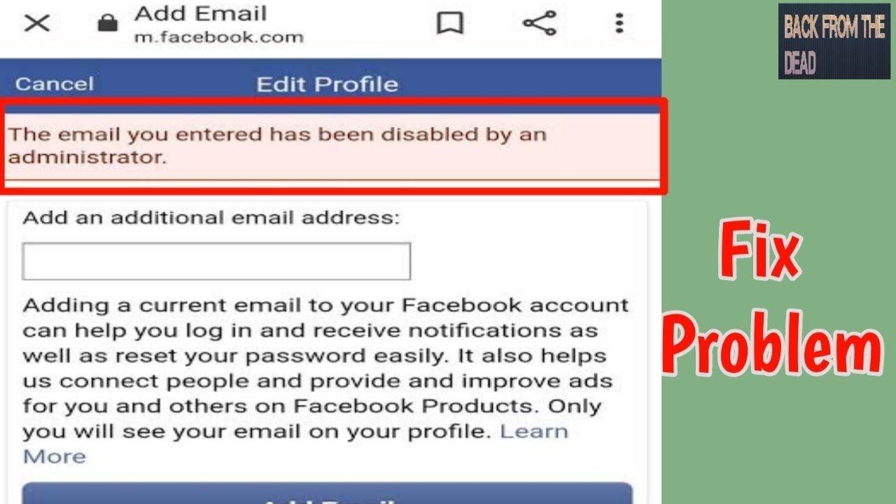Fix the email you entered has been disabled by an administrator Problem ...