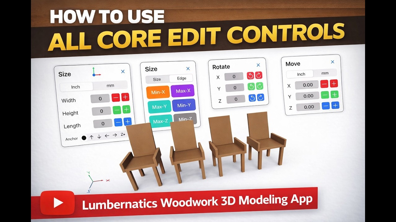How to Use All Core Edit Controls - Lumbernatics Woodwork 3D Modeling ...