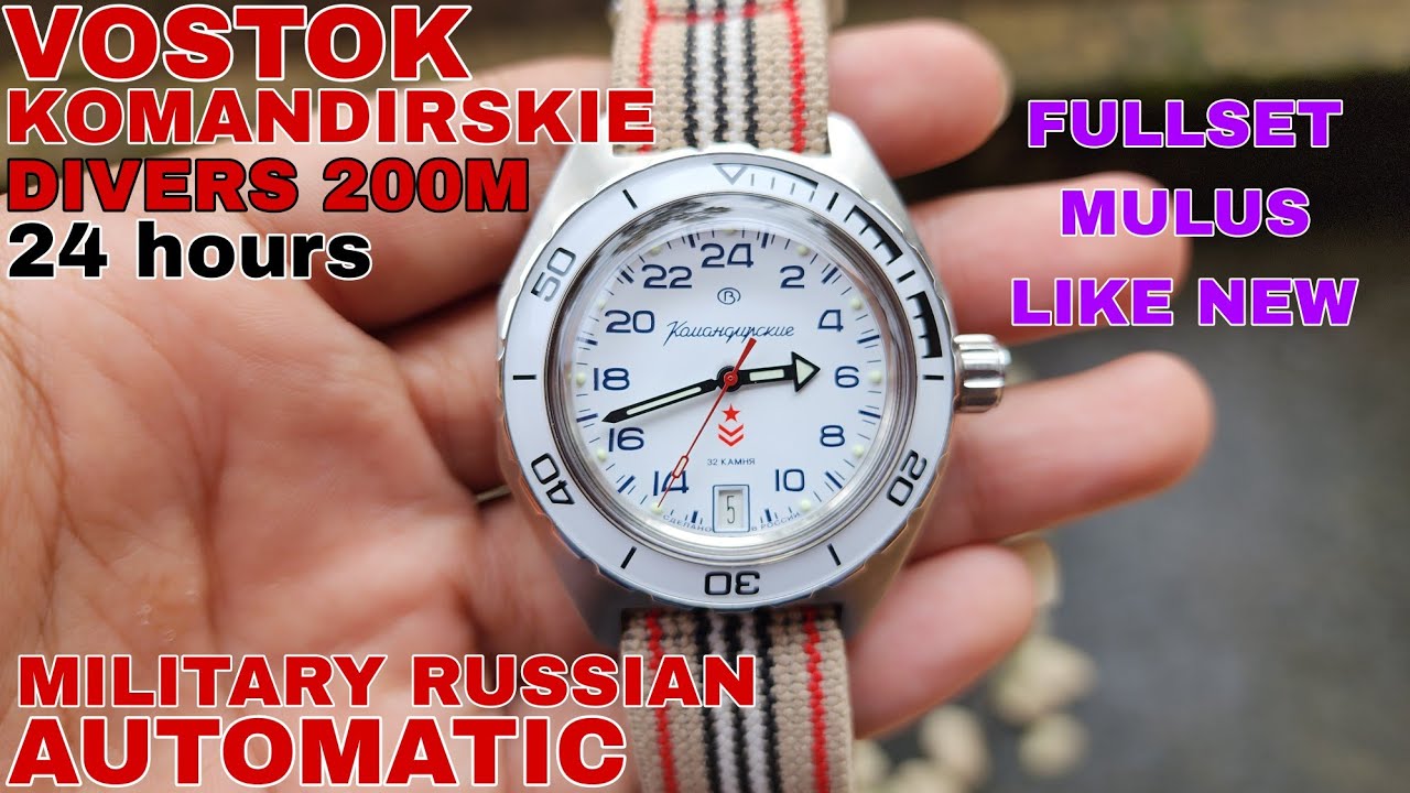 SOLD VOSTOK KOMANDIRSKIE 650546 AUTOMATIC 24 HOUR DIVER RUSSIAN ...