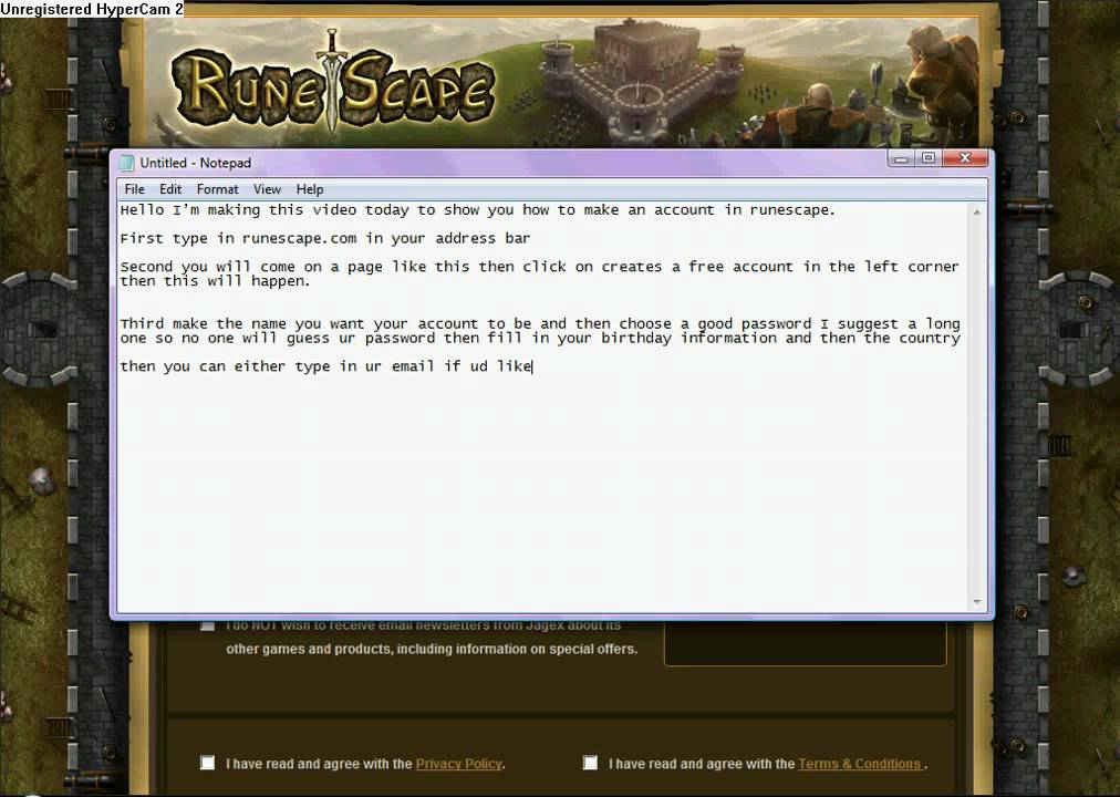 How To Make A RuneScape Account - YouTube