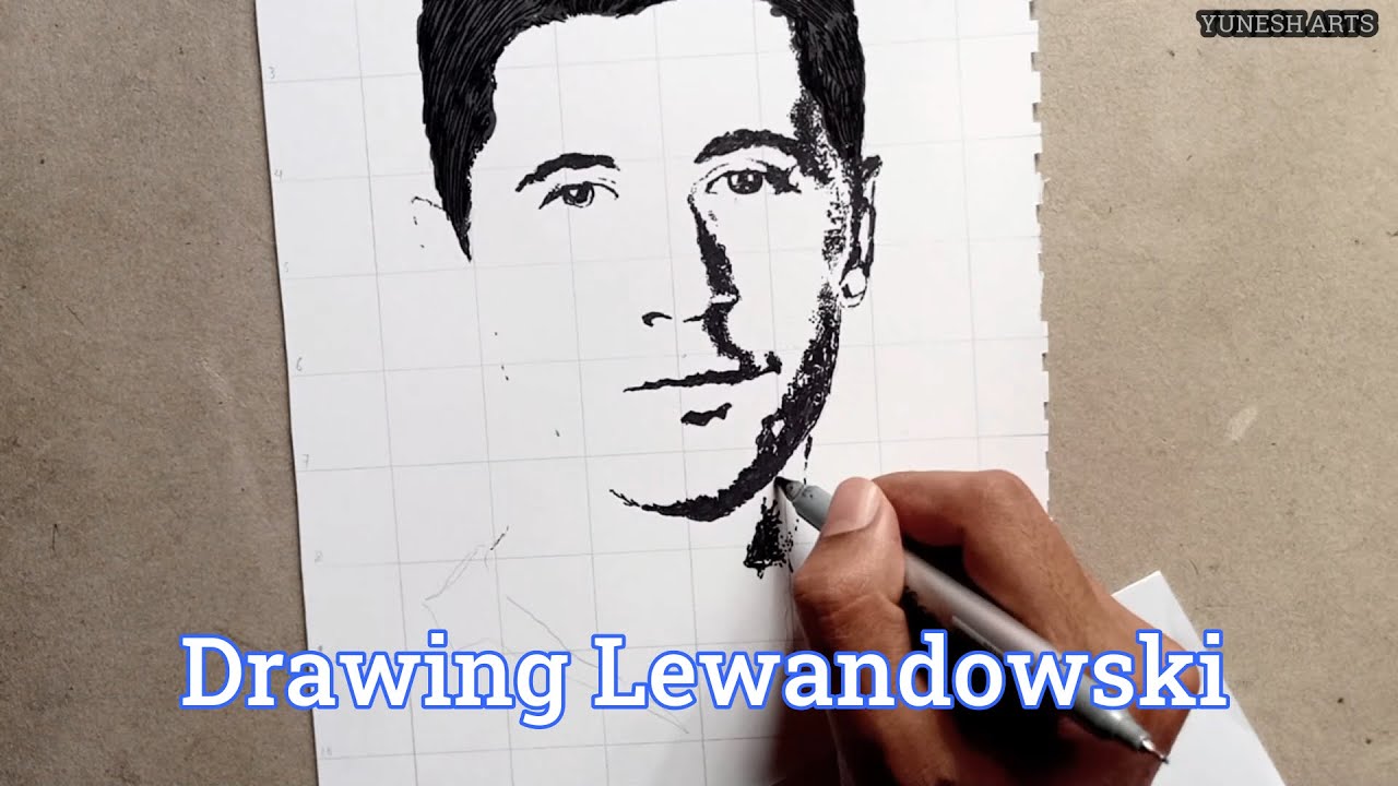 Drawing Robert Lewandowski - Stencil Marker Art - YouTube