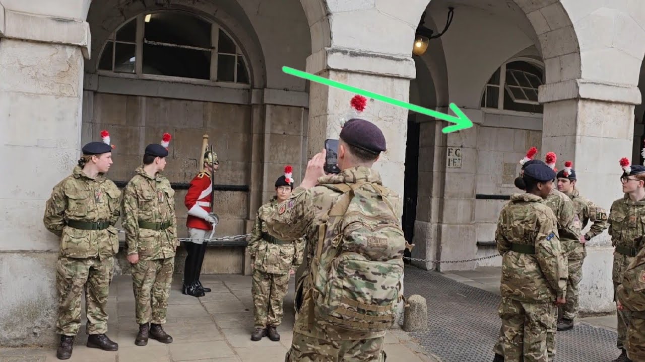 YOUNG ARMY CADET HAS BEEN TOLD OFF BY THE KING'S GUARD, GET BACK OF THE ...