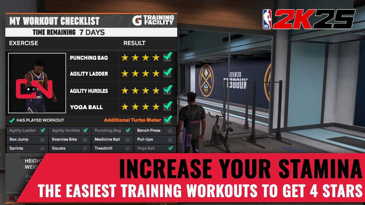 NBA 2K25 Easiest Gym Training Workouts to Get Perfect 4 Stars and get ...
