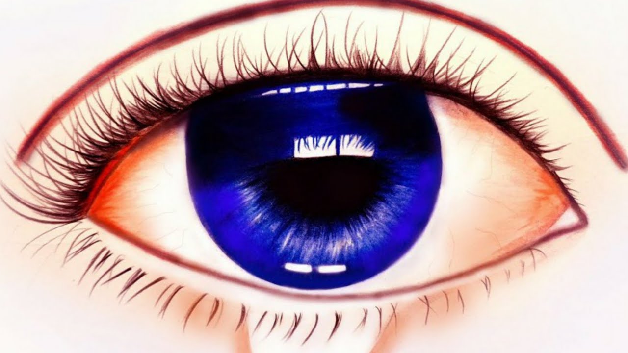 Realistic eye drawing with color pencil - YouTube