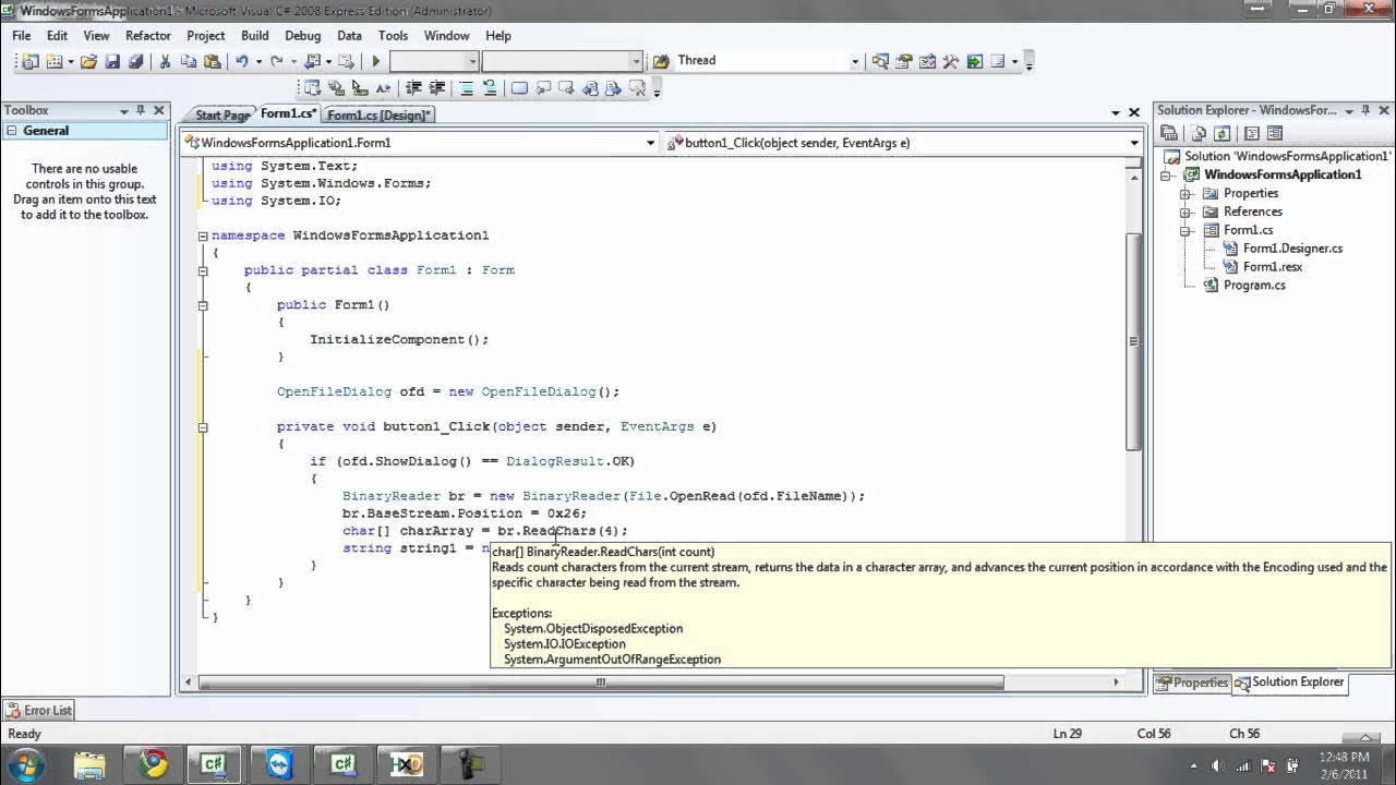 C# Tutorial 19, Reading ASCII String - YouTube