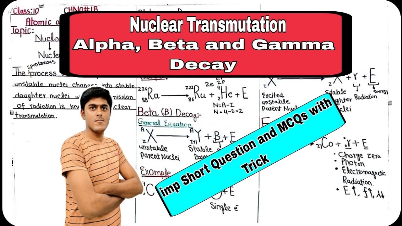 Nuclear Transmutation Class 10 Physics||Alpha Beta and Gamma Decay ...