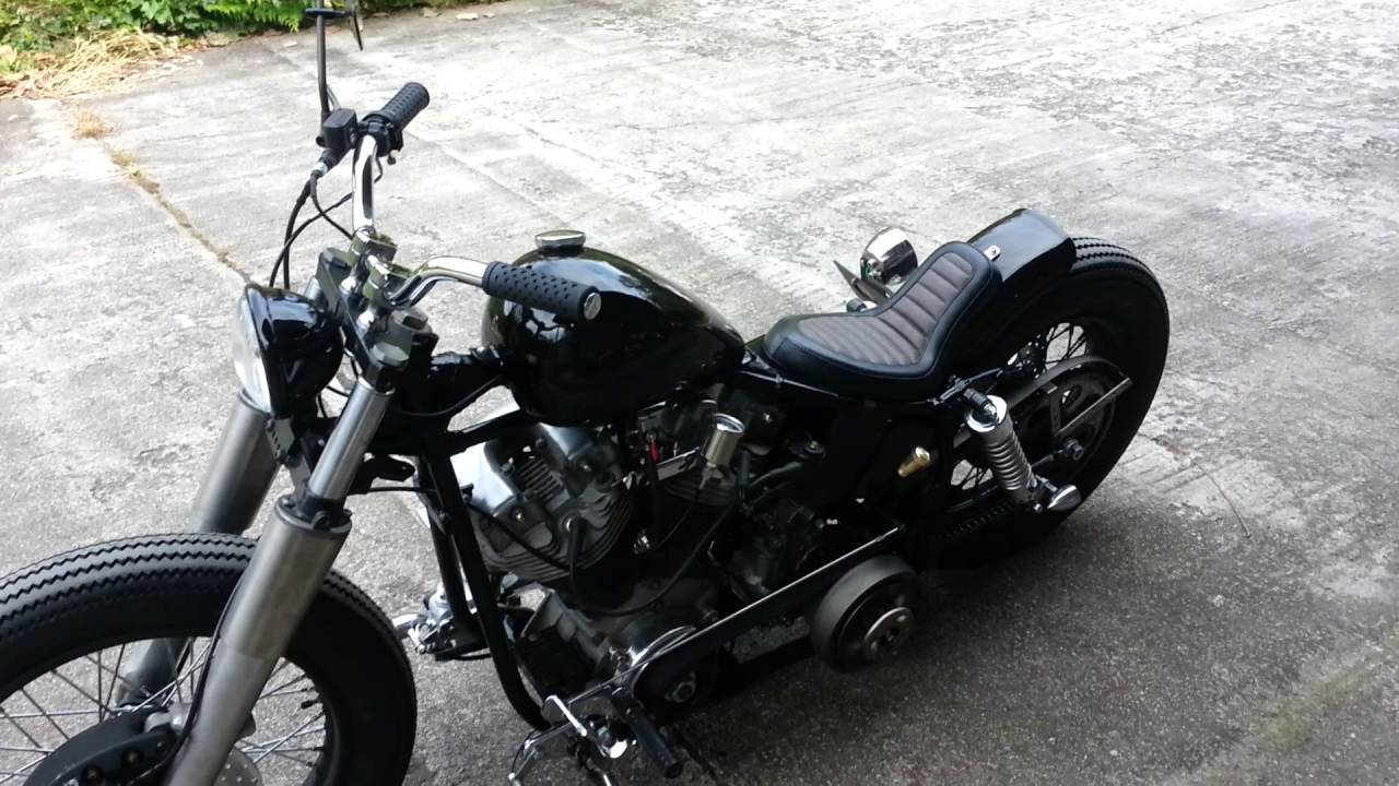 1984 Shovelhead kick start - YouTube