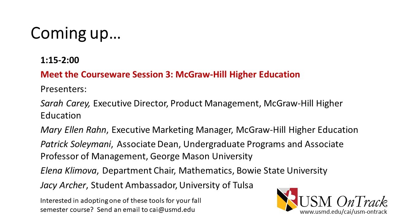 McGraw-Hill Higher Education Presentation: Adaptive Tools for High ...
