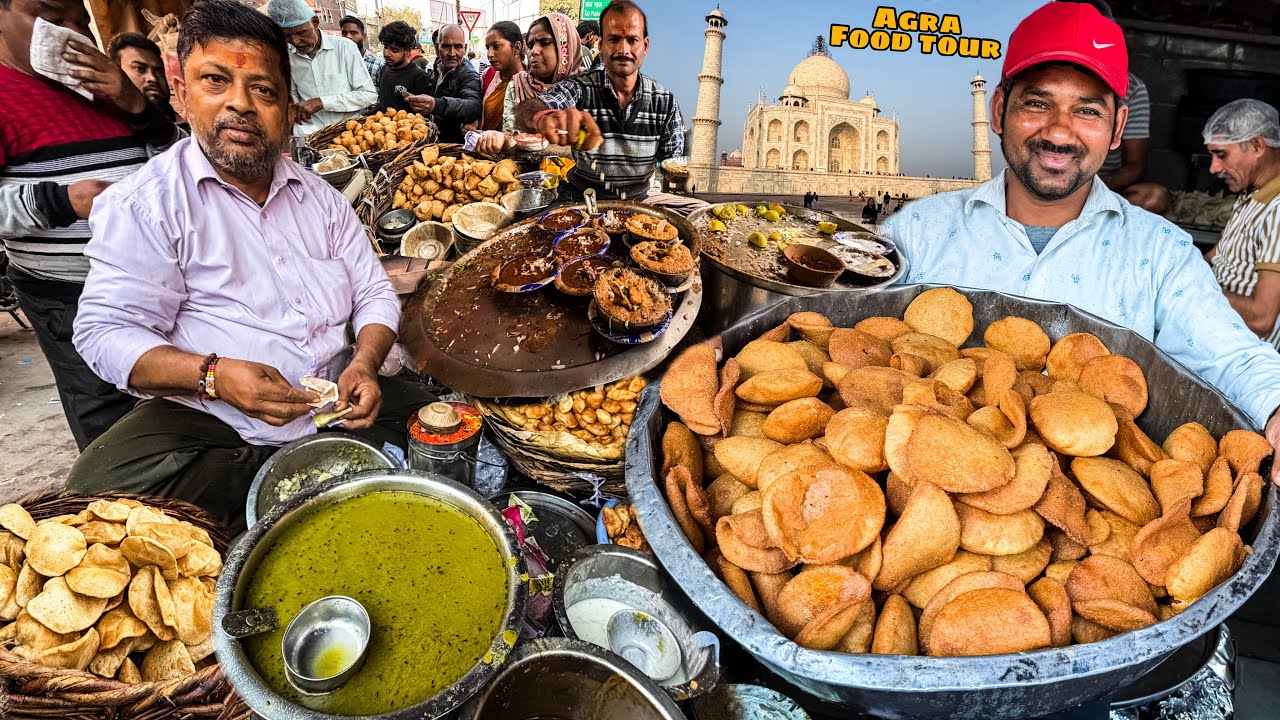 5 BEST STREET FOOD In Agra | Agra Food Tour | TAJ MAHAL Agra | Indian ...