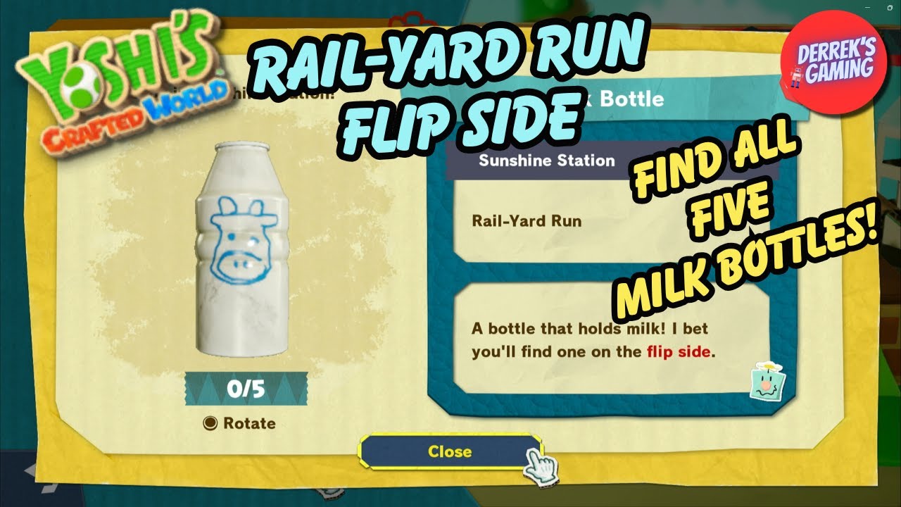 Yoshi's Crafted World | Flip Side Rail-Yard Run | Milk Bottles Souvenir ...