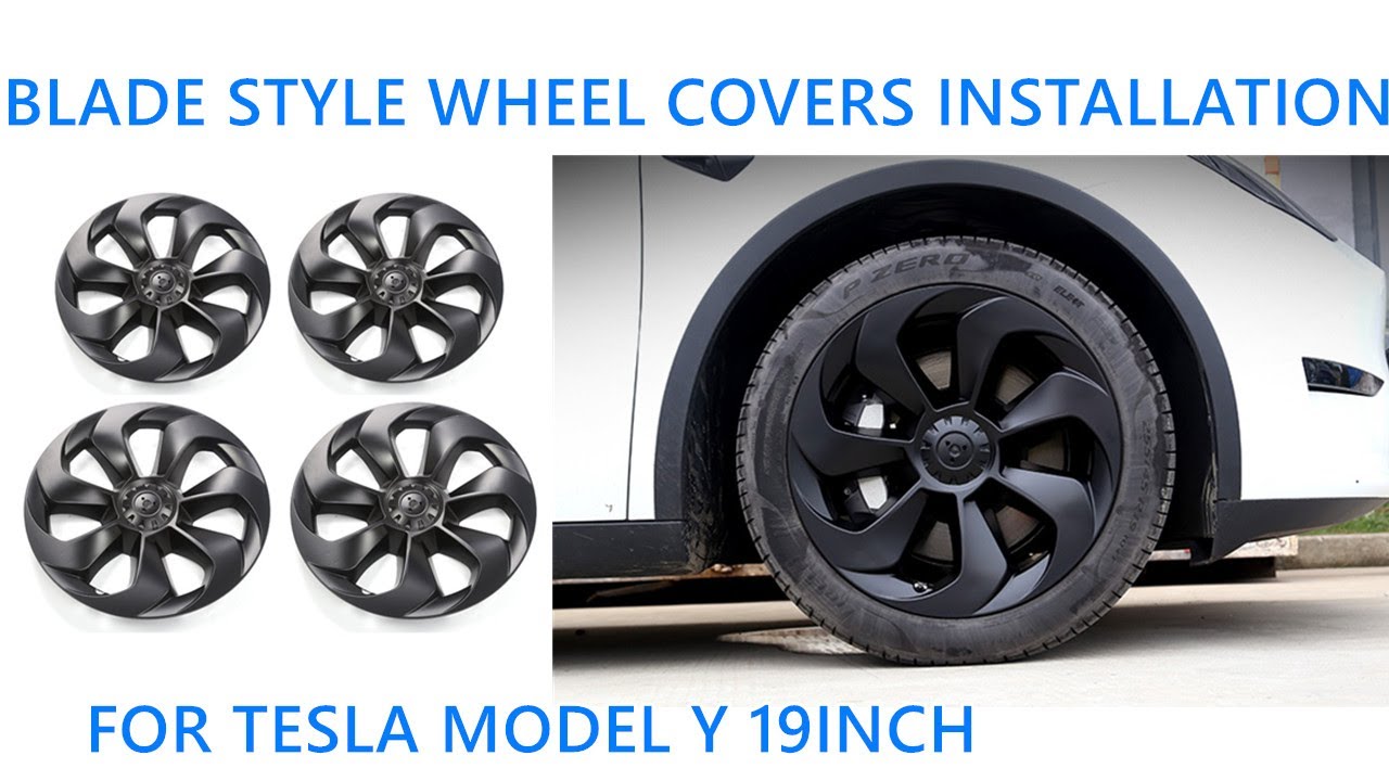 How to install Blade style Wheel covers for Tesla Model Y 19inch - YouTube