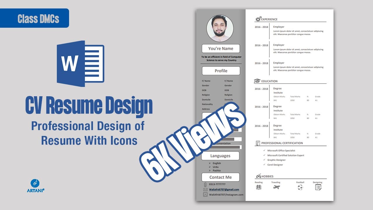 CV Template | Resume Design | How to make CV in MS Word | Professional ...