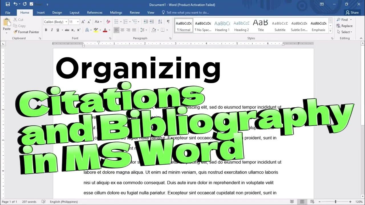 Organizing Citations and Bibliography in MS Word Tutorial - YouTube