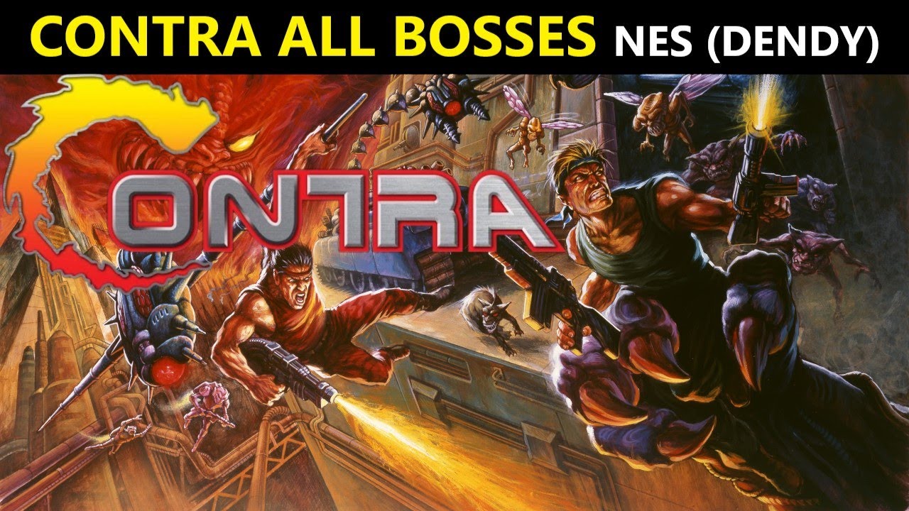 Все боссы (All bosses) в Contra. Платформа NES (Dendy). - YouTube