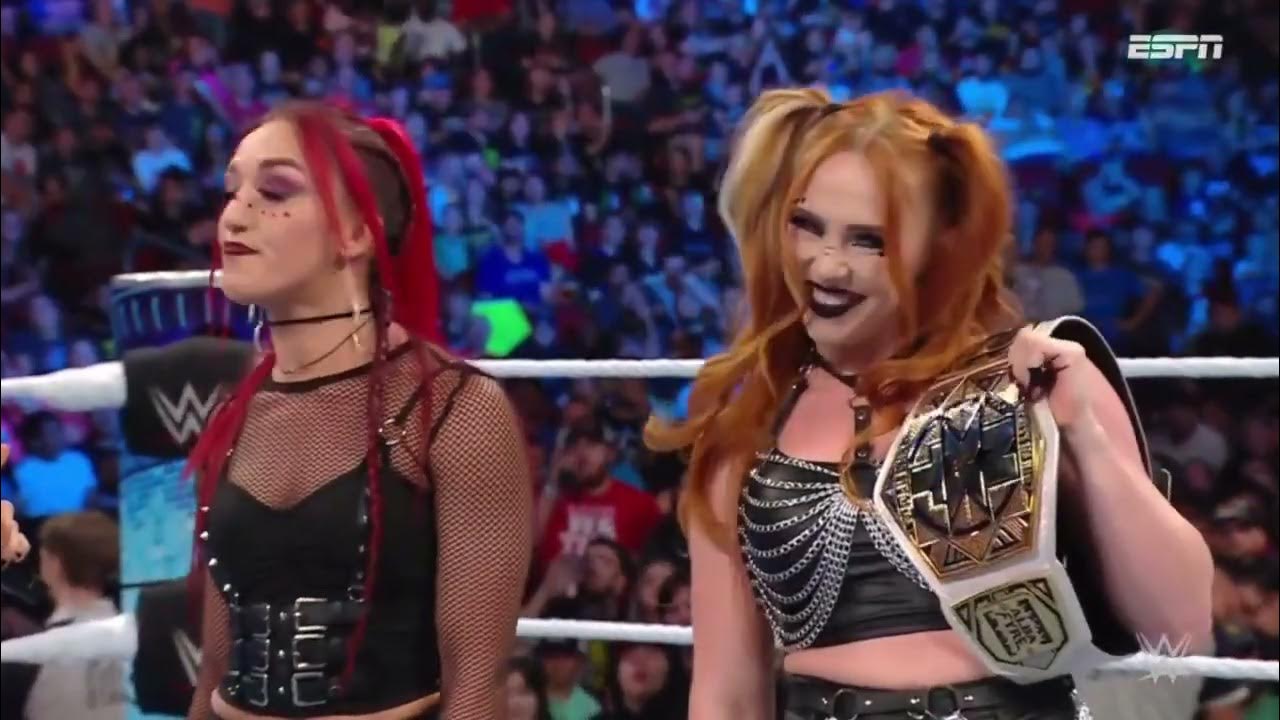 Ronda Rousy y Shayna Bazler retan ha Isla Dawn y Alba Fyre en smackdown - YouTube