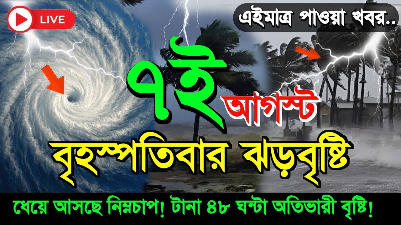 আজকের আবহাওয়ার খবর | আবার নিম্নচাপ! আজই ধেয়ে আসছে প্রবল ঝড়বৃষ্টি ...