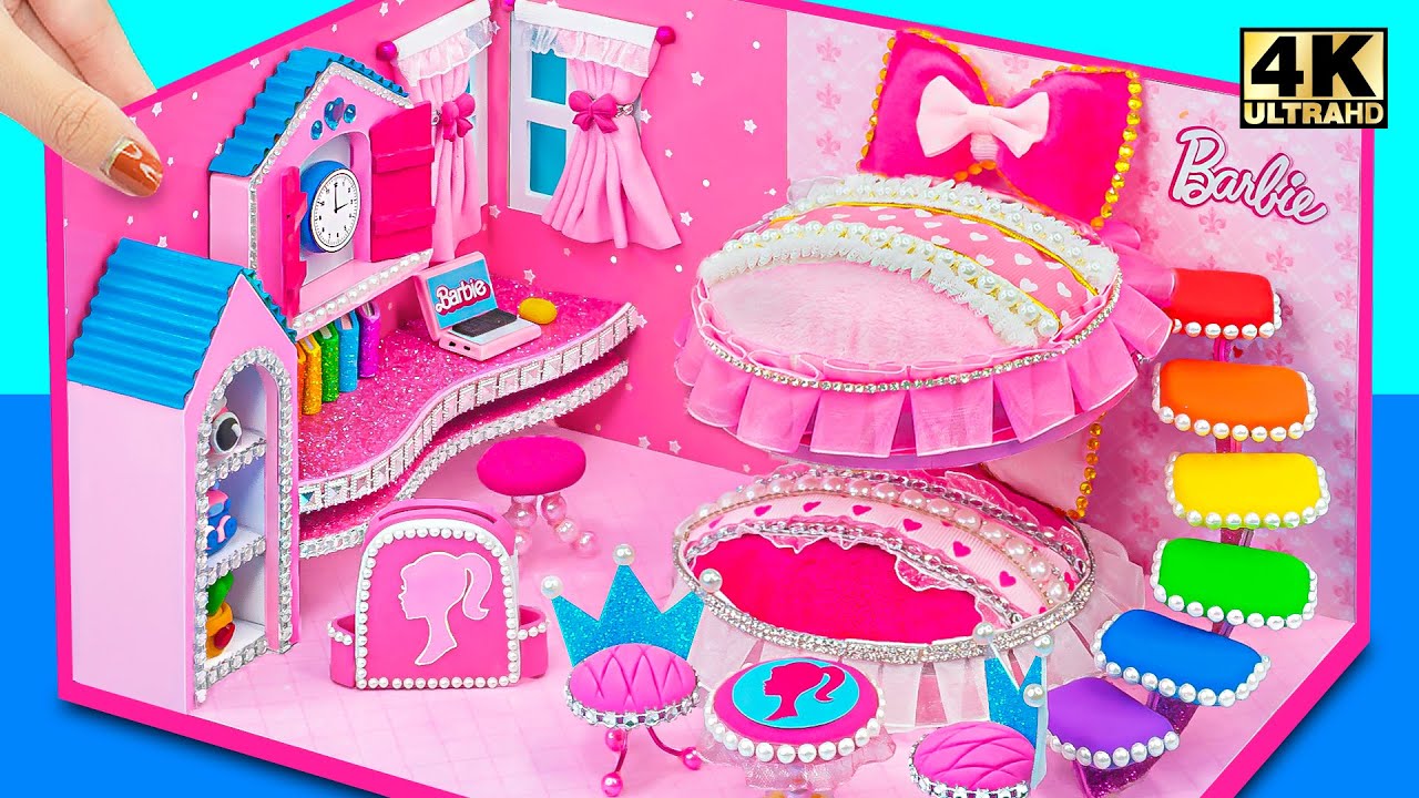 (EASY) How To Make Dream Pink Bedroom with Cutest Bunk Bed From ...