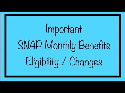 Important SNAP Monthly Benefit Eligibility / Changes - Supplemental ...