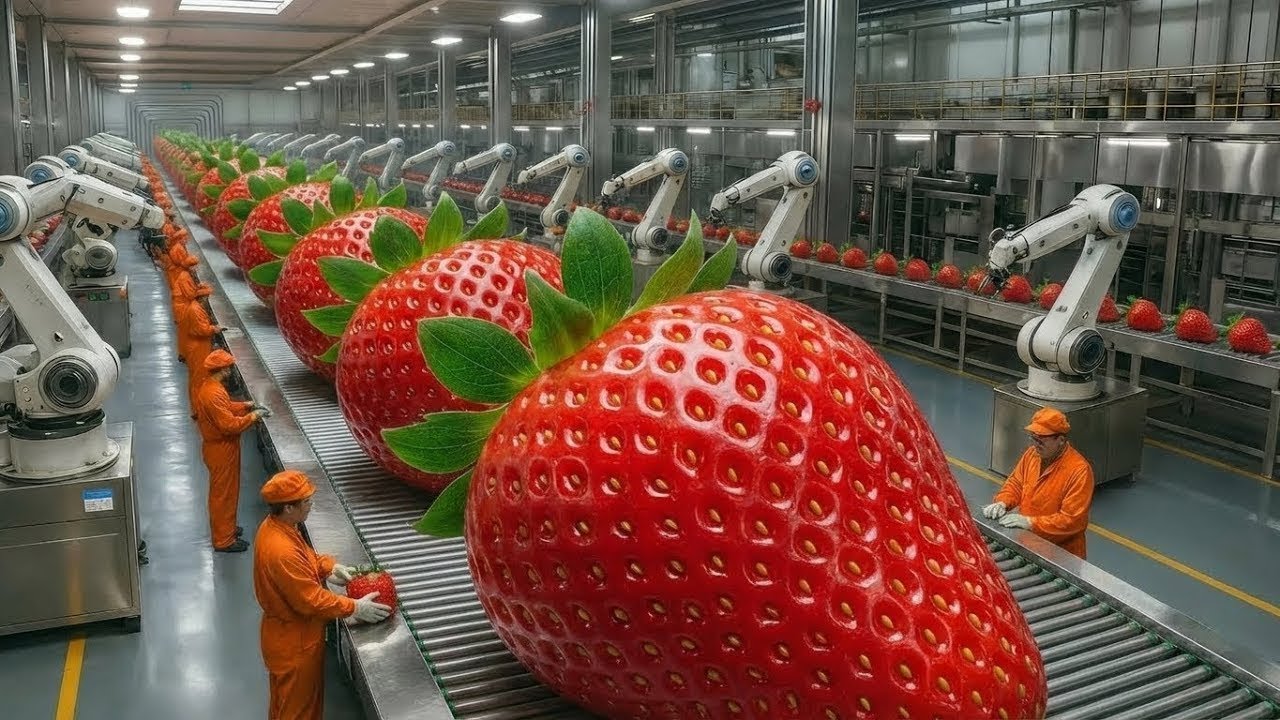 Inside the Strawberry Jam Factory: Fresh Strawberry Intake to Jar ...