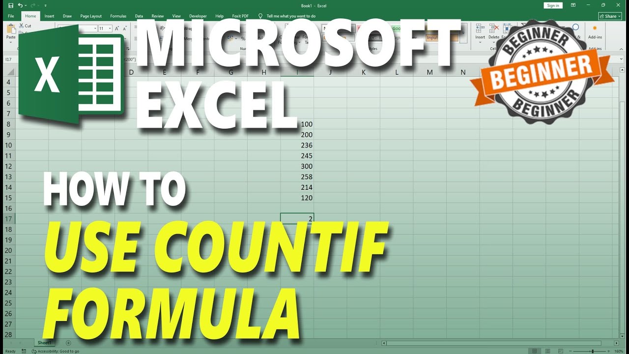 Microsoft Excel How To Use Countif Formula - YouTube