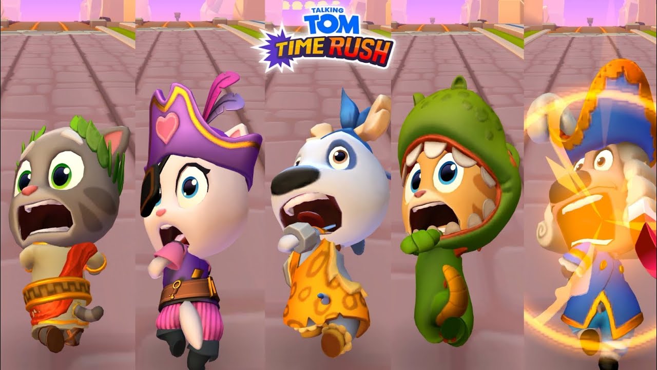 Talking Tom Gold Run 2 - Volcano Chase Running The Tom, Angela, Hank ...