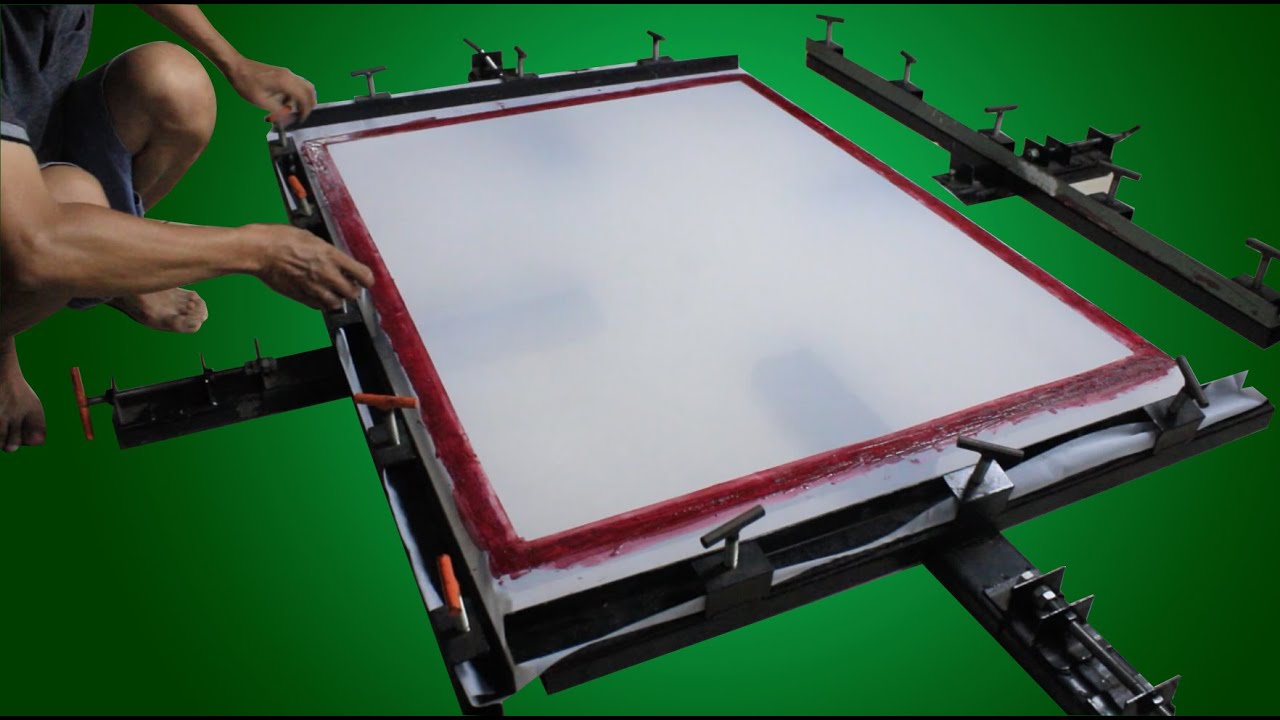 Cara pasang kain screen sablon dengan alat stretching sederhana - YouTube