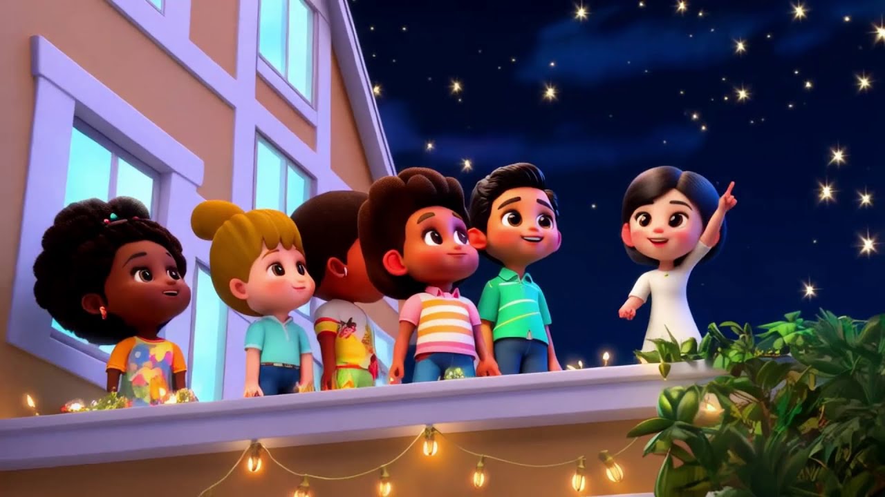 ⭐ "Stars So Bright!" Kids Rhyme - Twinkle Twinkle Little Star | Night ...