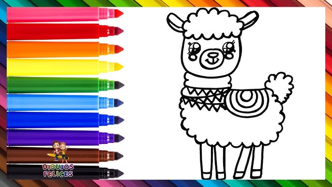 Dibujo De Llama Para Niños Divertido Personaje De Dibujos Animados