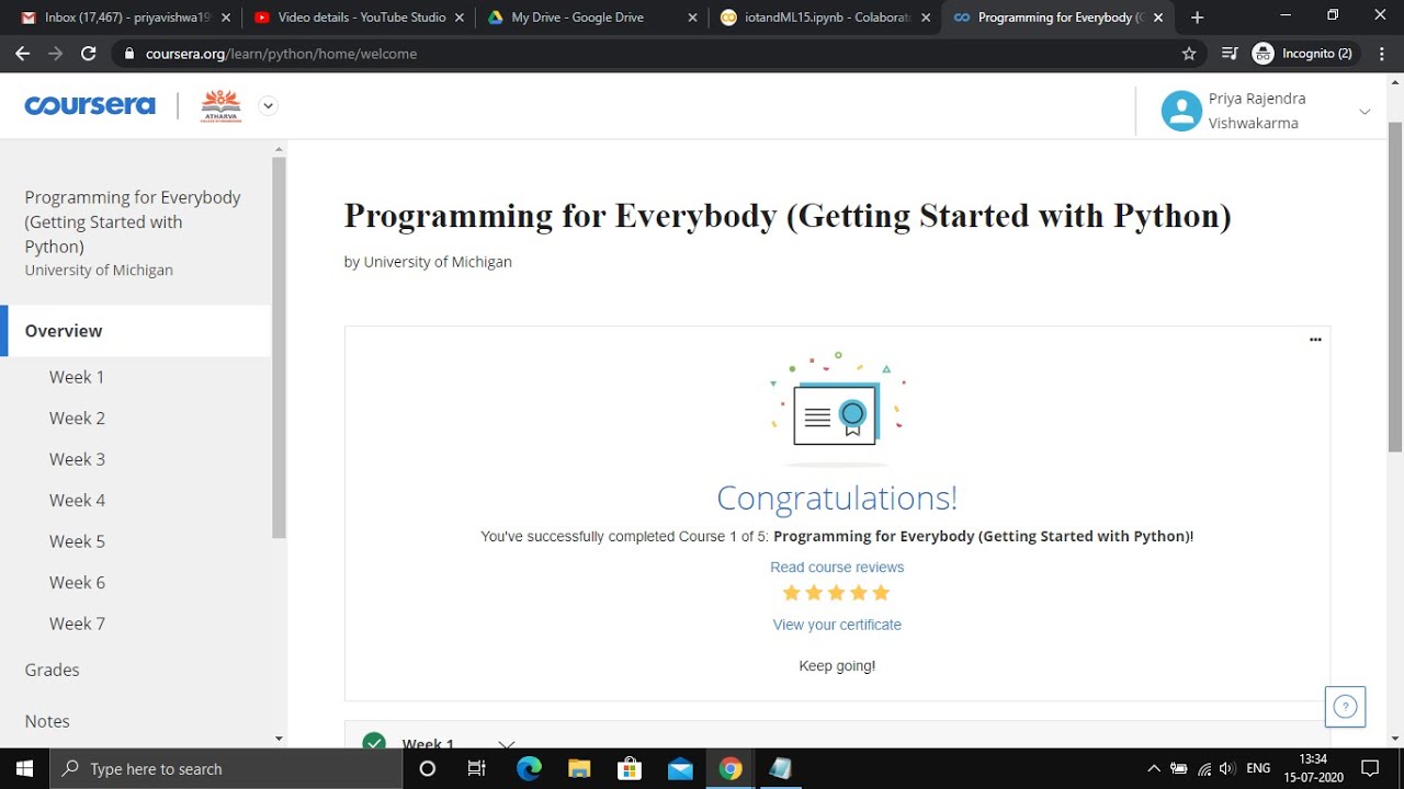 Programming For Everybody Getting Started With Python Week 6 Quiz