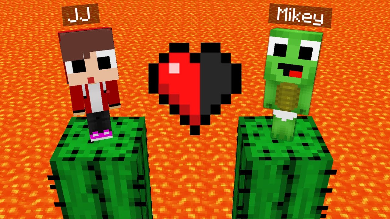 Mikey & JJ, but With Only Half a Heart in Minecraft Challenge (Maizen Mazien Mizen) - YouTube
