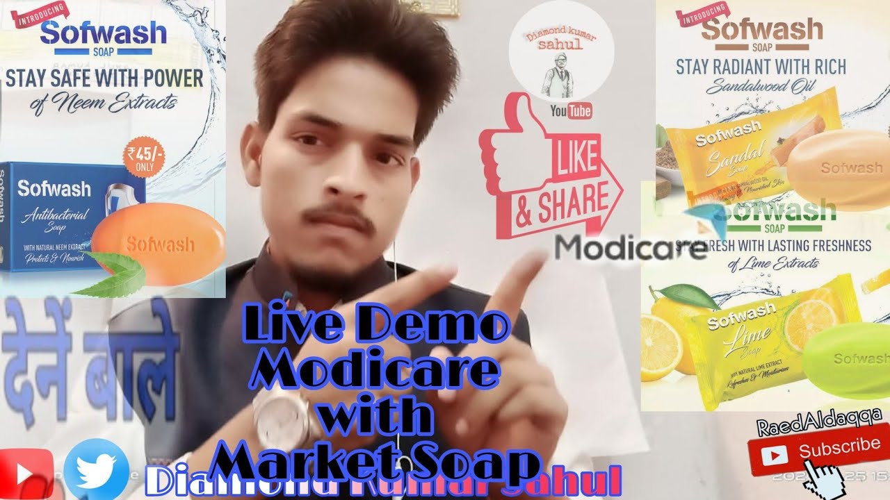 Modicare New soap | Antibacterial Sofwash Sandal soap Lime Soap Live ...