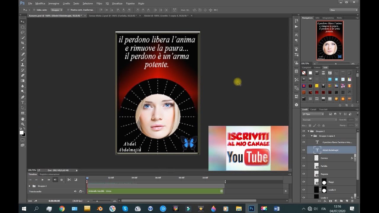 (2)🔵Photoshop - Come creare l'effetto Raggi ️ - YouTube