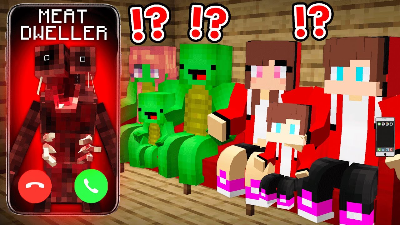 Meat Dweller Calling JJ and Mikey Family and Hunt Them in Minecraft ...