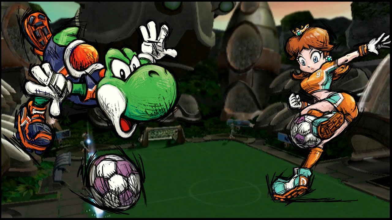 Super Mario Strikers - Yoshi vs Daisy - YouTube
