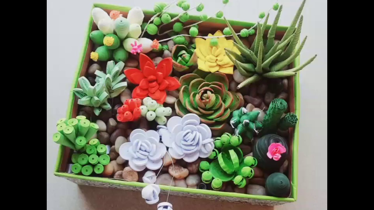 Paper Quilling Succulents tutorial - YouTube