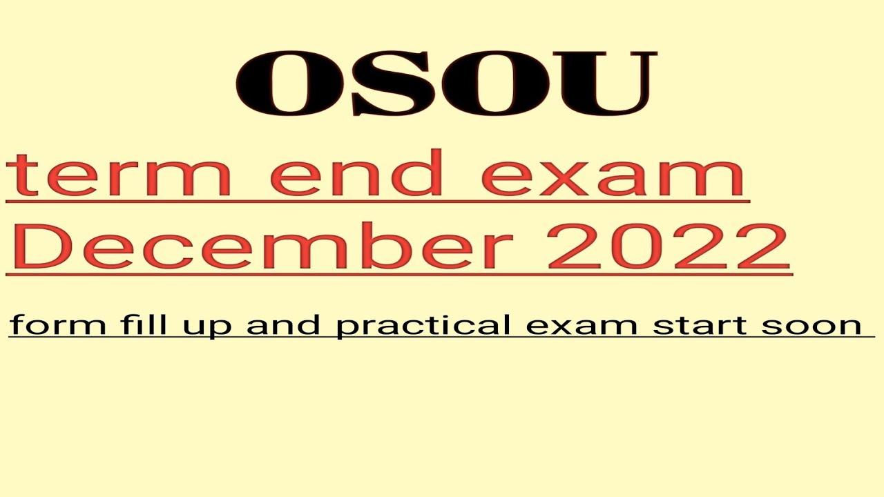 OSOU term end exam December 2022. OSOU exam notification released #osou #osou_exam @JPJobAlert ...