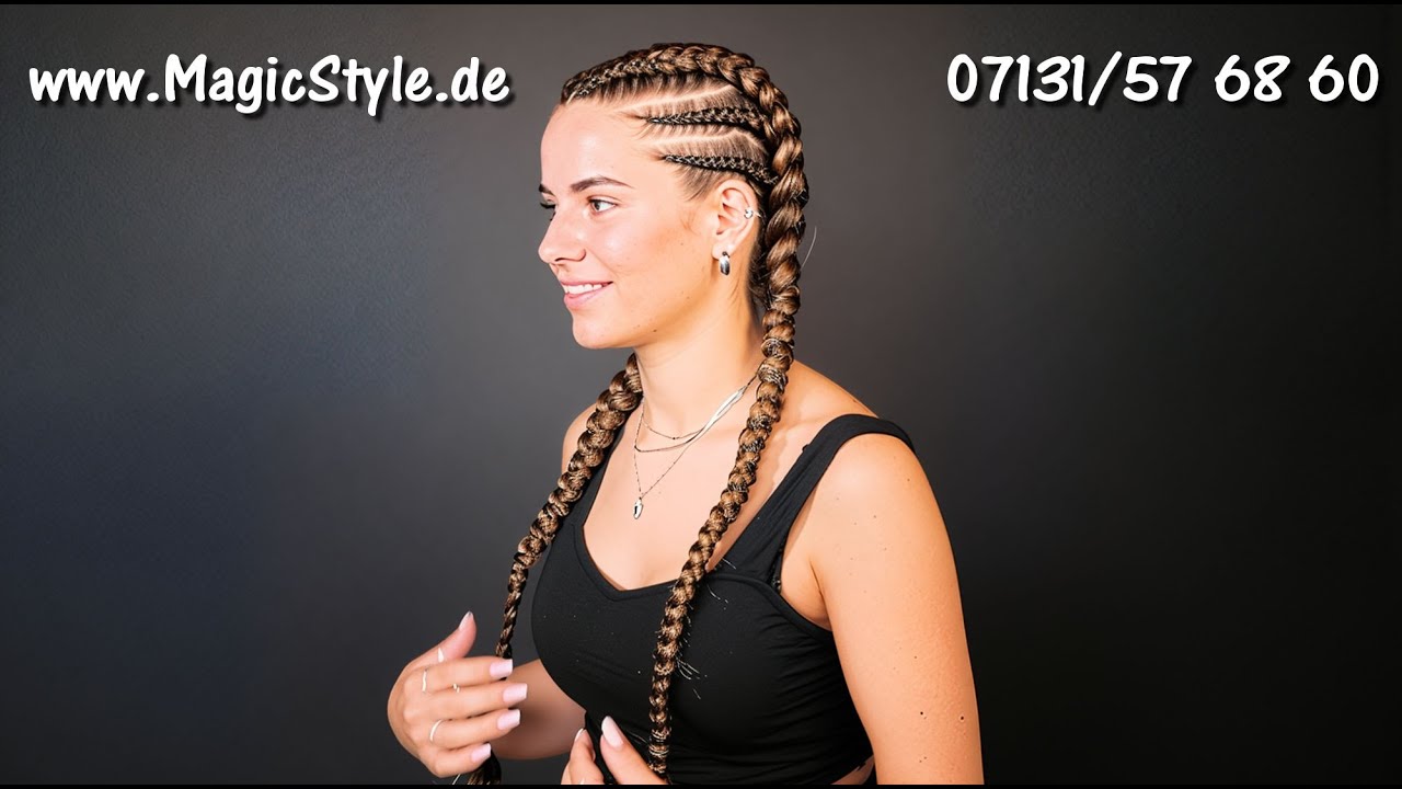 Celines unglaublich schöne, superlange Haare werden zu Cornrows im ...