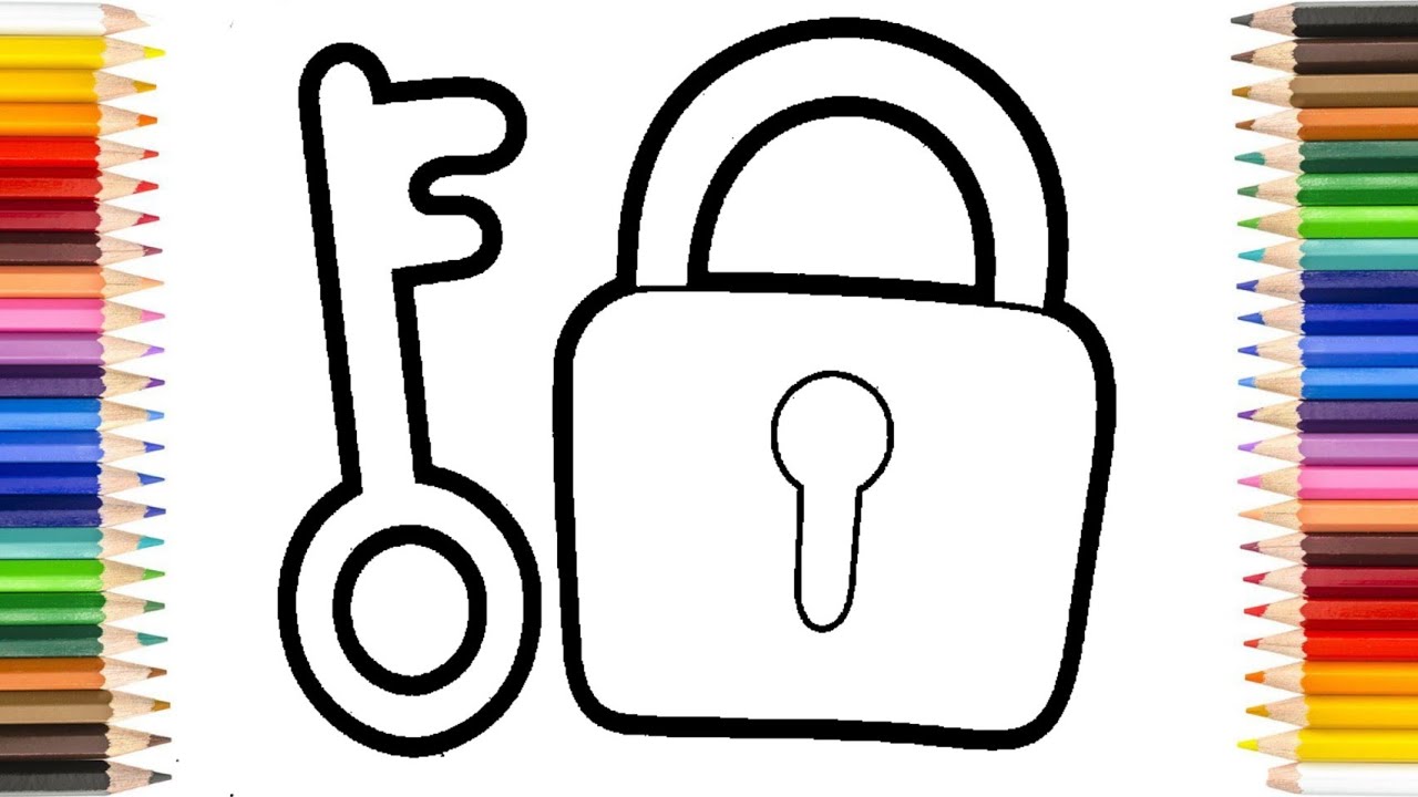 🔐🔑 How to draw lock & key 🔐🔑 | step by step drawing for kids - YouTube