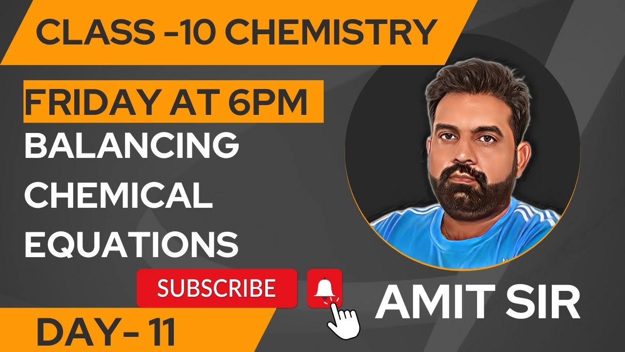 Balancing chemical Equations, chapter 1 science class 10, science ...