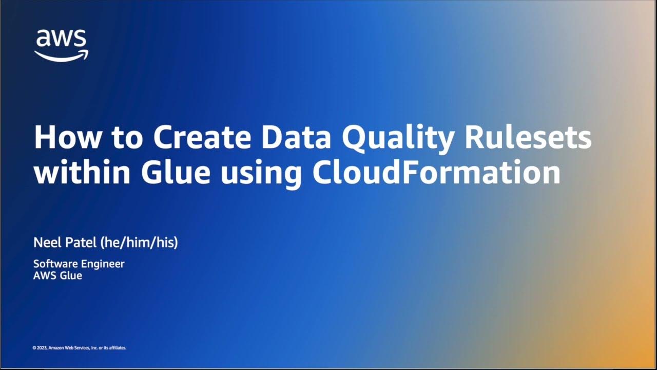 How to Create Data Quality Rulesets Within Glue Using Cloudformation | Amazon Web Services - YouTube