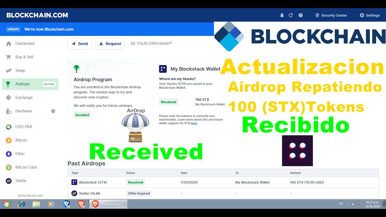 Blockchain Airdrop reparte 100 (STX) Tokens 10$/ Regulaciones y ...