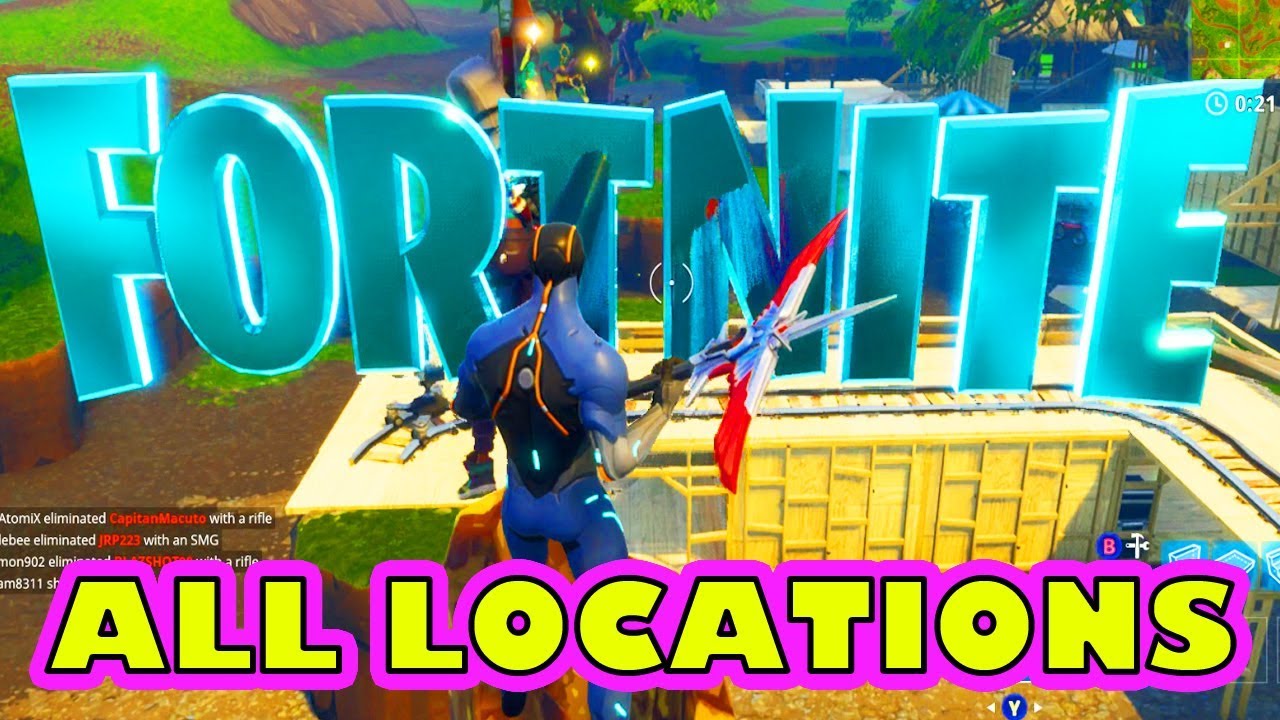 F-O-R-N-I-T-E Letters Challenge *ALL LOCATIONS* Fortnite Season 4 (Week ...