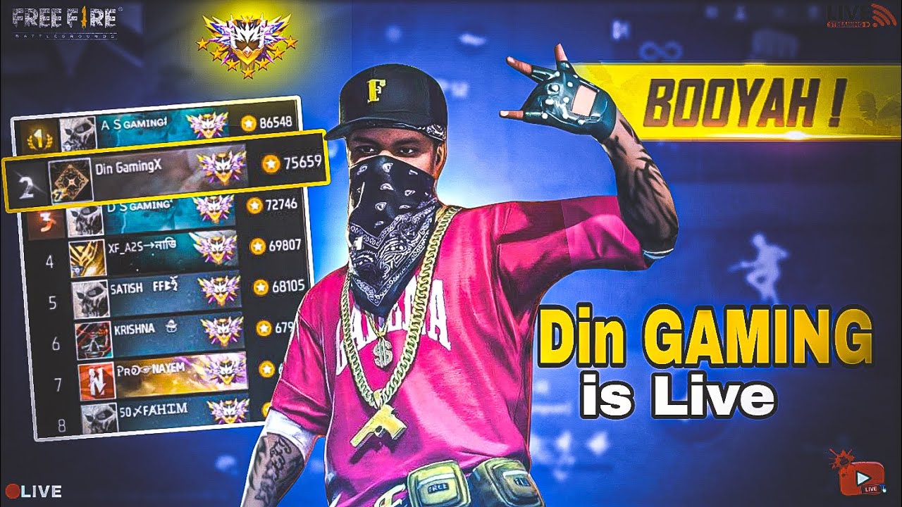 New Grandmaster Top 1 Push V Badge Lobby FF LIVE Free Fire LIVE! #ff # ...