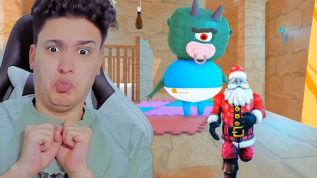 بابا نويل محبوس من الوحش الصغير 😱 Aslano - YouTube