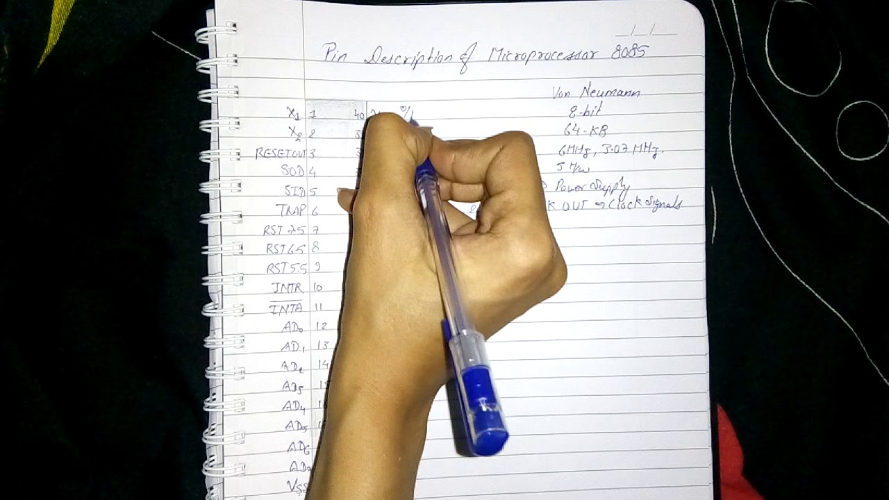 PIN DIAGRAM OF MICROPROCESSOR 8085 - YouTube