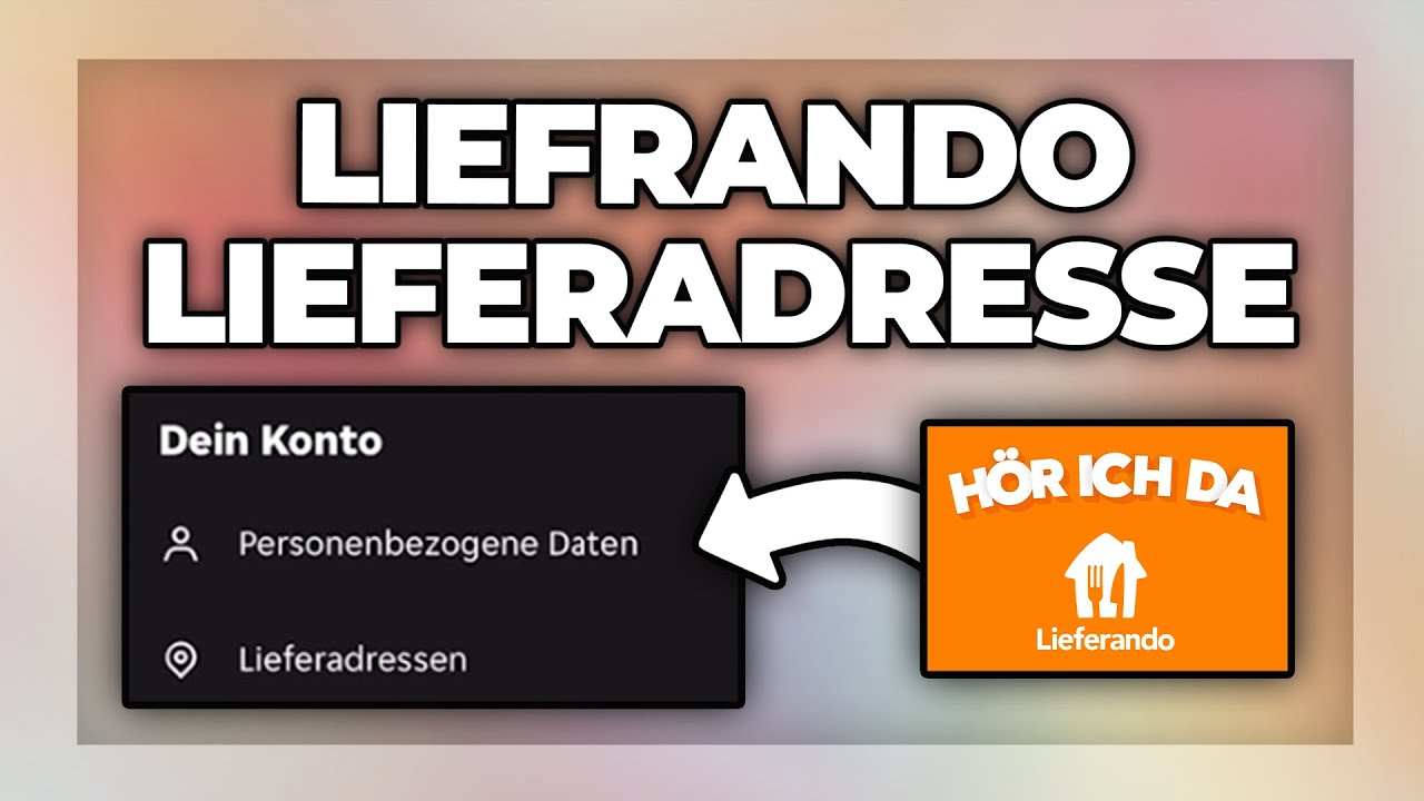 Lieferando Adresse ändern - Lieferadresse Tutorial - YouTube